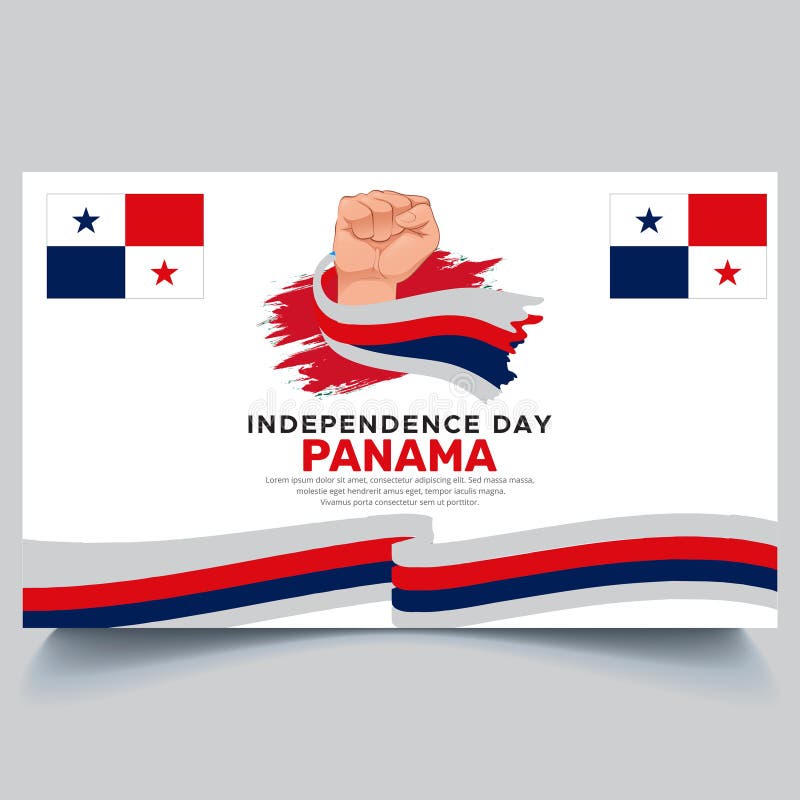 Happy Panama Independence Day Banner and Hand Flag Design Vector Stock ...
