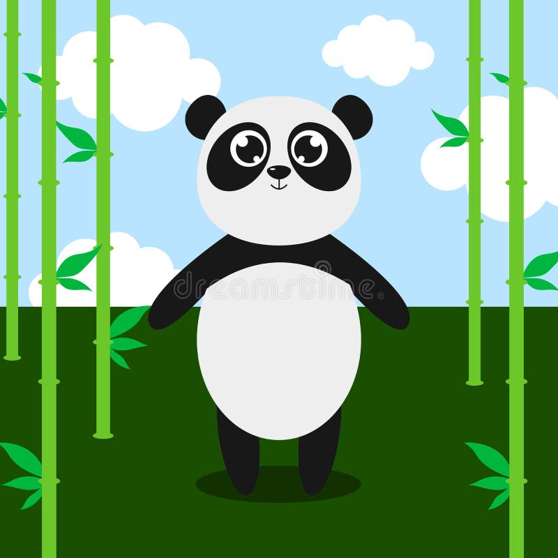Happy Panda. Vector Cartoon Illustration Stock Illustration ...