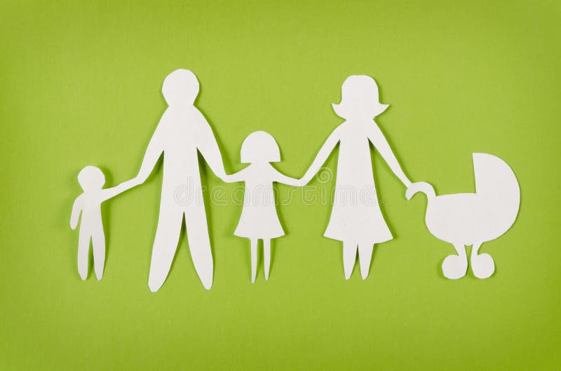 Paper family on hand stock photo. Image of partnership - 872528