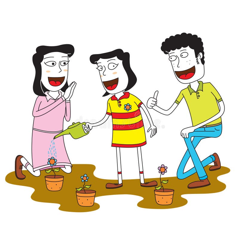 Happy Parent, Playing with the Child Stock Illustration - Illustration ...