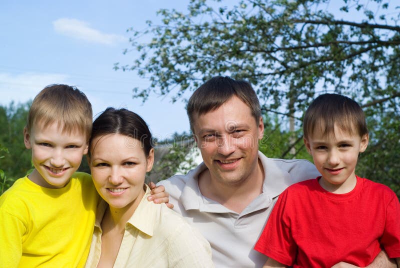 Happy Parents are with Children Stock Image - Image of caucasian ...