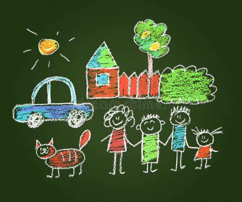 Happy parents and children stock illustration. Illustration of ...