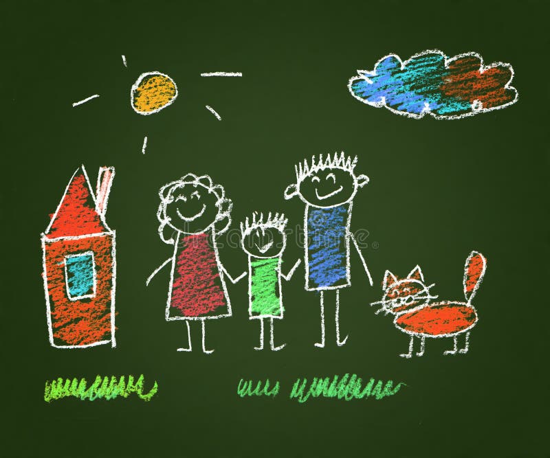 Happy parents and children stock illustration. Illustration of board ...