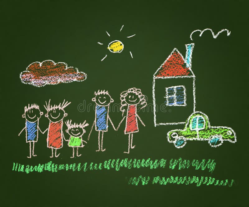 Happy parents and children stock illustration. Illustration of children ...