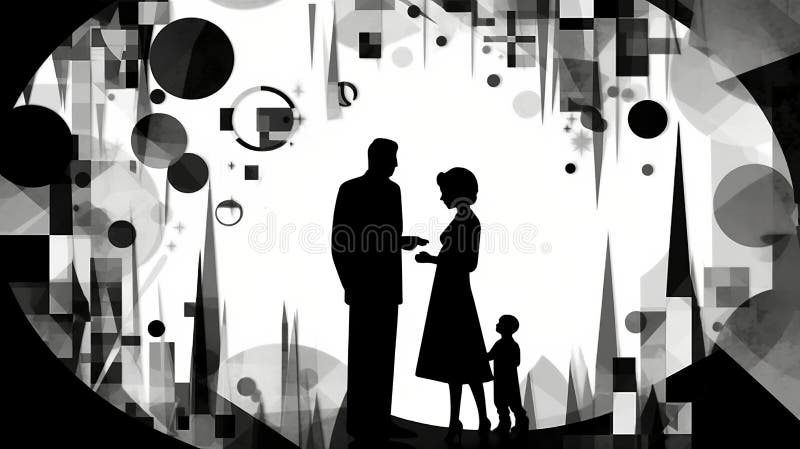 Happy Parents Day Black and White White Background, Generative Ai Stock ...