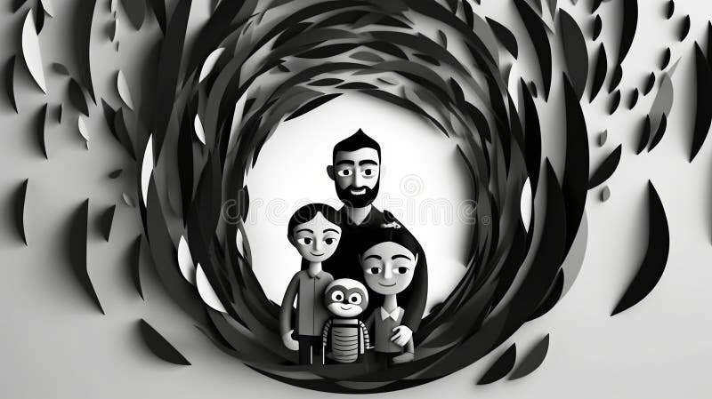 Happy Parents Day Black and White White Background, Generative Ai Stock ...