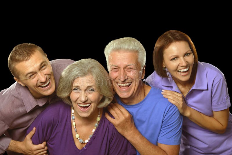 Happy Parents with Grown-up Children Stock Photo - Image of mature ...