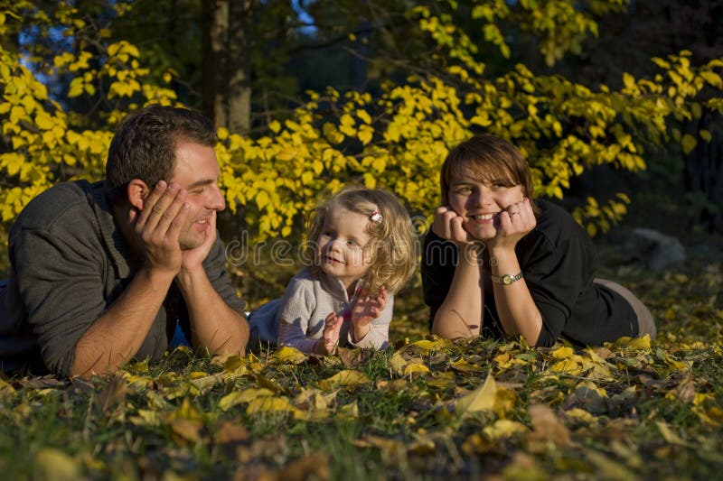 Happy Parents and Little Girl Stock Image - Image of kids, parents ...