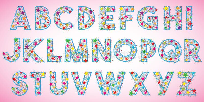 Happy Party Alphabet Letters Vector Stock Vector - Illustration of ...