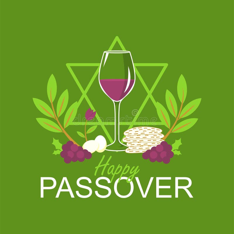 Happy Passover Pesach Greeting Design Stock Illustration - Illustration ...