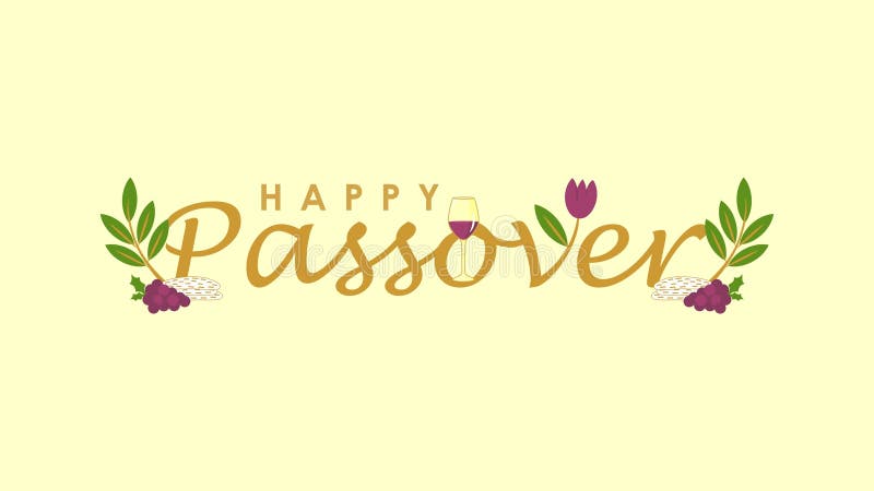 Happy Passover Text Banner Template Stock Illustration - Illustration ...