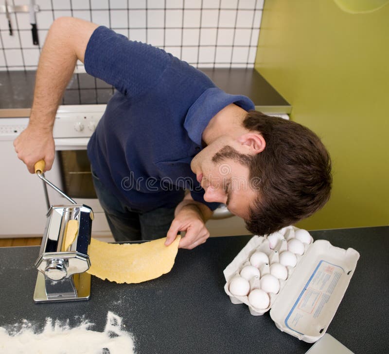 Happy Pasta Making stock image. Image of person, gourmet - 3193619