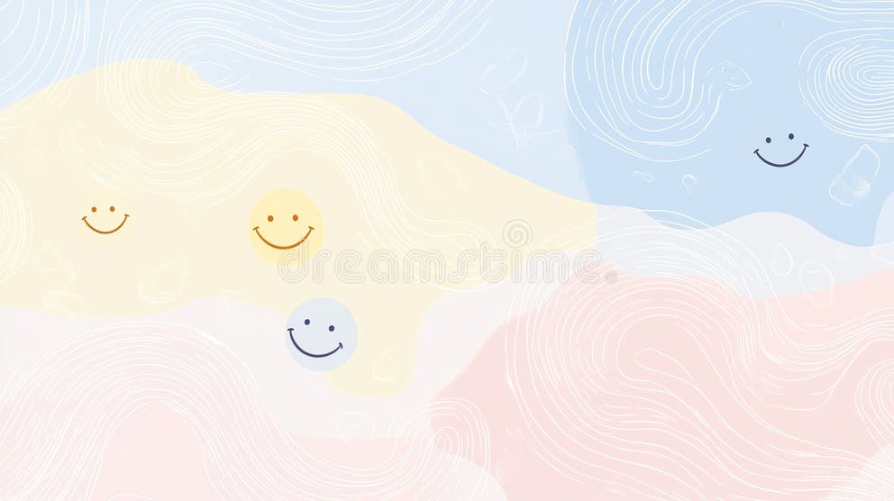 Happy Pastel Background with Smiley Faces Stock Image - Image of bright ...
