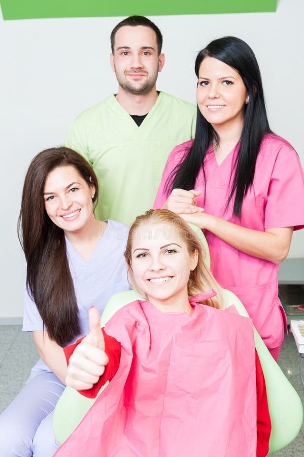 Happy Patient and Dental Team Stock Image - Image of orthodontic ...