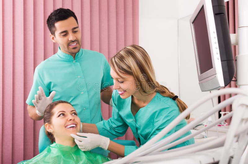 Happy Patient at Surgery Office Stock Image - Image of chair ...