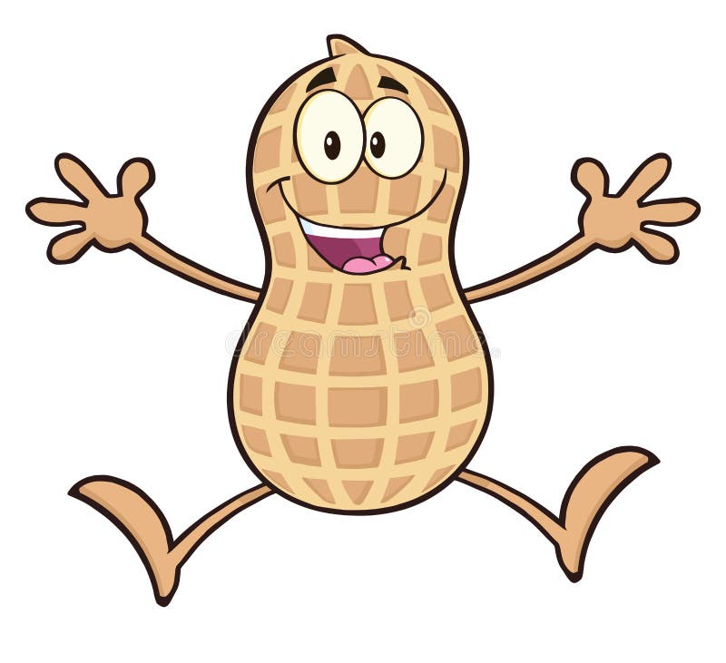 Happy Peanut Cartoon Character Jumping Stock Illustrations – 10 Happy ...