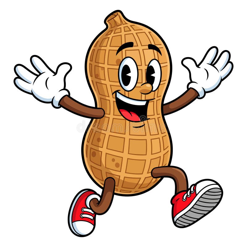 Happy Peanut Running stock illustration. Illustration of running ...