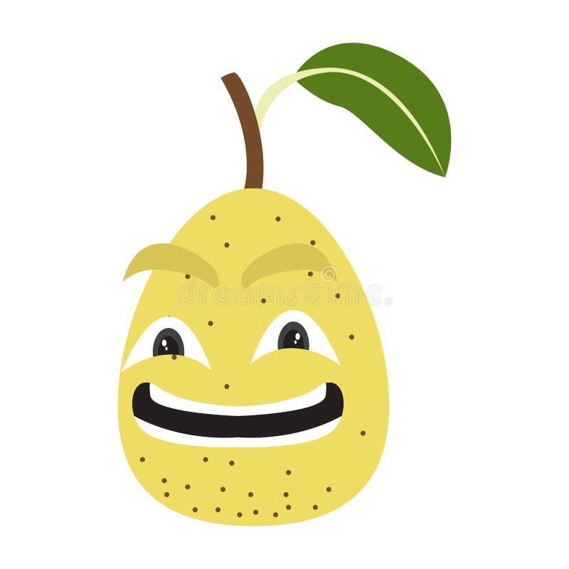 Happy Pear Cartoon Isolated Stock Vector - Illustration of artwork ...