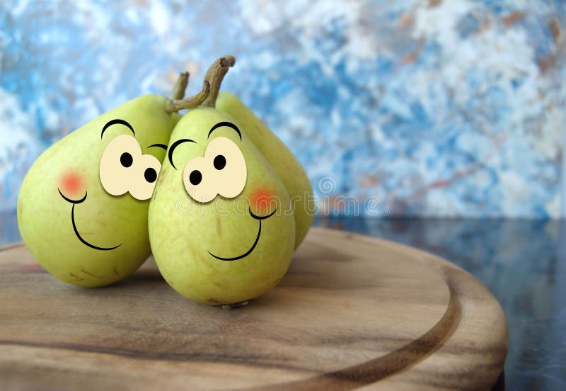 Happy pears stock photo. Image of vitamins, mouth, juice - 14286980