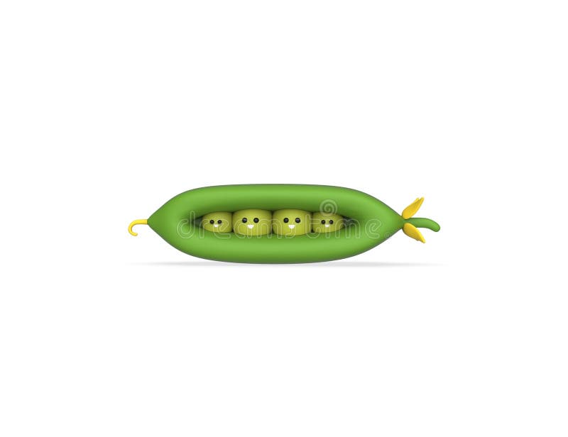 Happy Green Pod Peas Character Stock Illustrations – 236 Happy Green ...