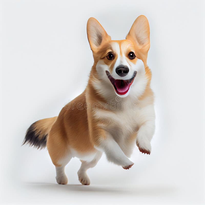 Happy Pembroke Welsh Corgi Made by Generative AI Stock Illustration ...
