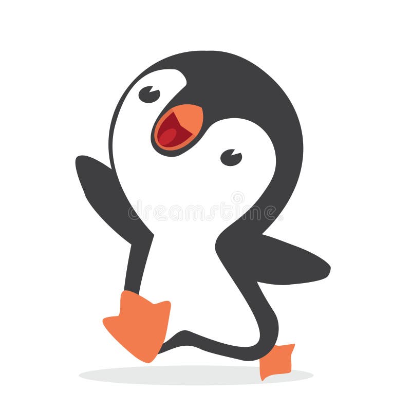 Happy Penguin Cartoon Vector Illustration Stock Vector - Illustration ...