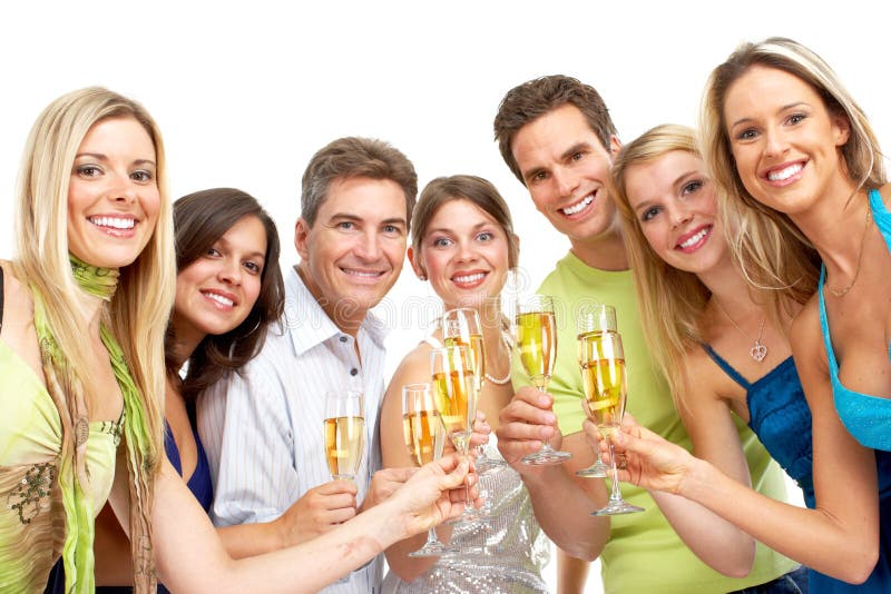 Party Time with Happy People Stock Photo - Image of drinking, blond ...