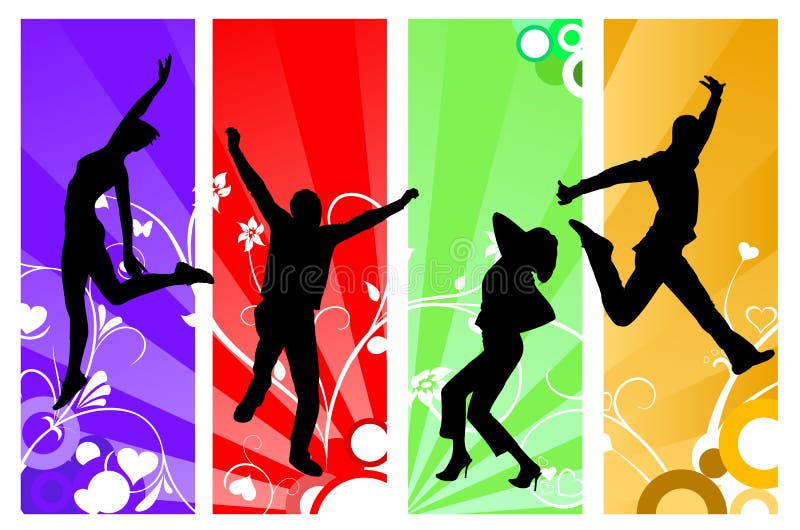 Motion people vector stock vector. Illustration of jumping - 17378677