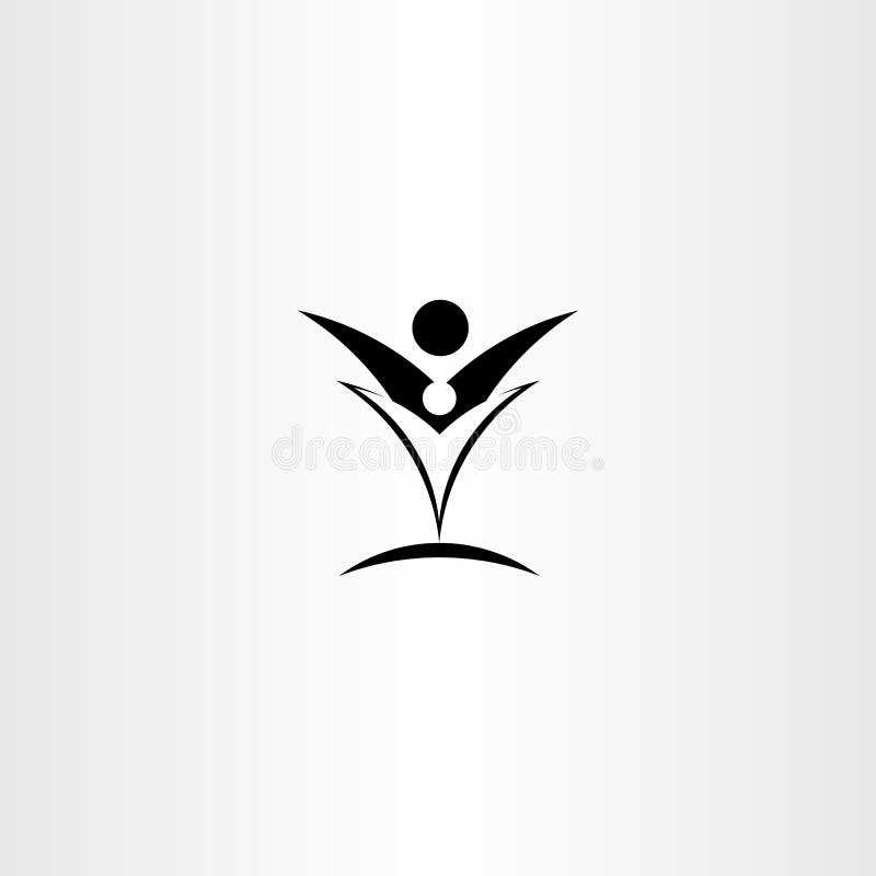 Happy People Black Vector Sign Logo Icon Stock Vector - Illustration of ...