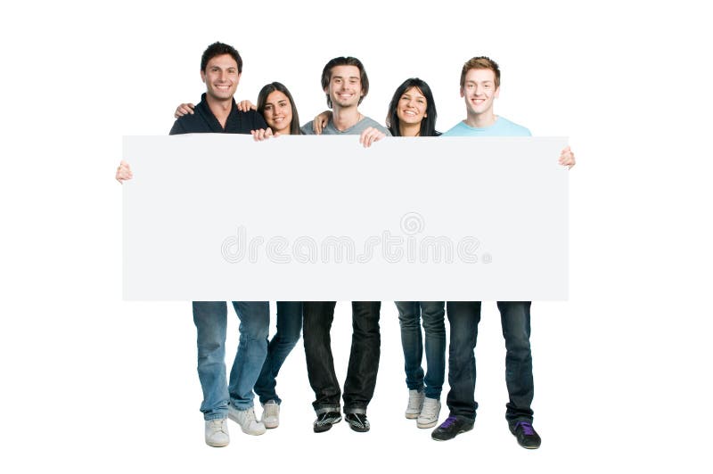 18+ Group people holding blank sign Free Stock Photos - StockFreeImages