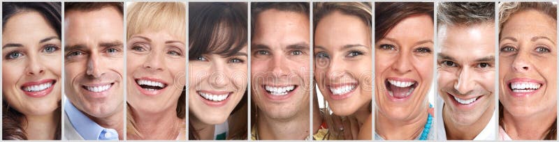 Happy people faces set stock photo. Image of lady, portrait - 141035422