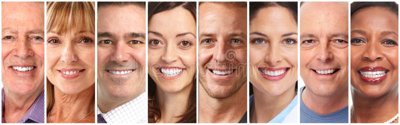 Happy people faces set stock photo. Image of american - 142535450