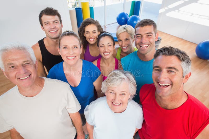 Happy people at gym stock image. Image of exercise, cheerfulness - 49893381