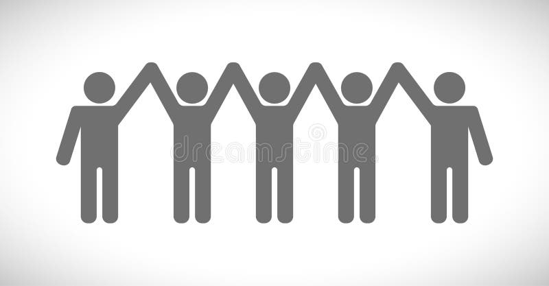People hands up icon stock vector. Illustration of together - 200926908
