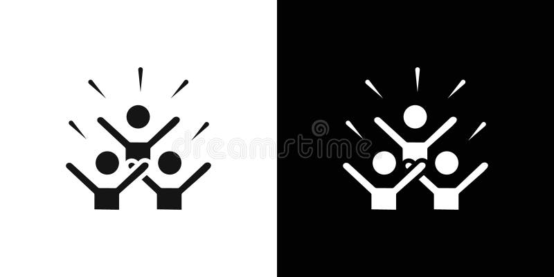 Happy People Icon Flat Vector Set Outline Stock Vector - Illustration ...