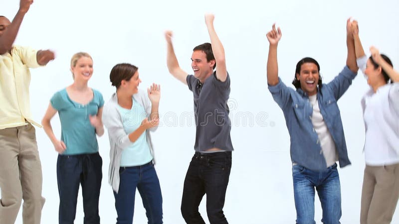 Six People are Jumping Near Burning Scarecrow at Stock Footage - Video ...