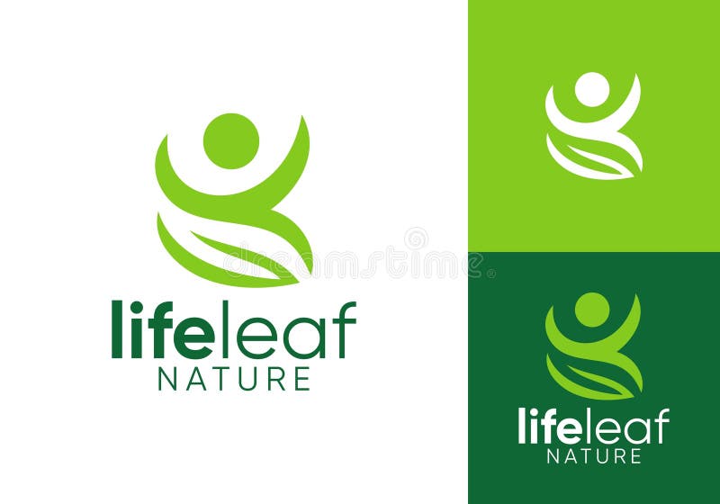 Happy People with Leaf Nature Logo Vector Design Stock Illustration ...
