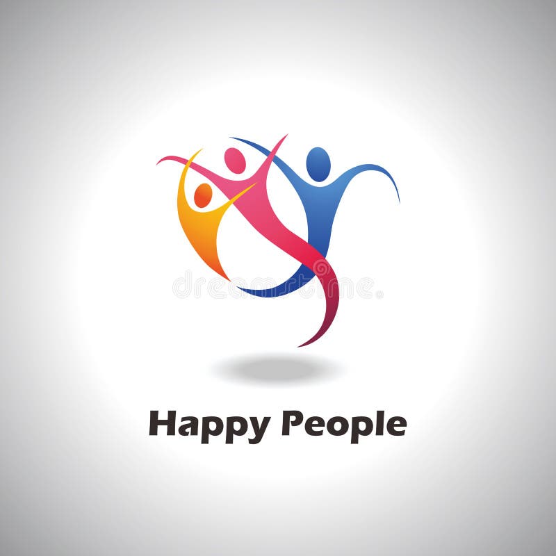 Happy people logo stock vector. Illustration of character - 81196582