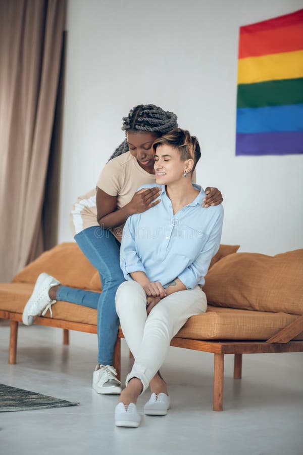 A Picture Of A Same Sex Happy Couple Stock Image Image Of Home