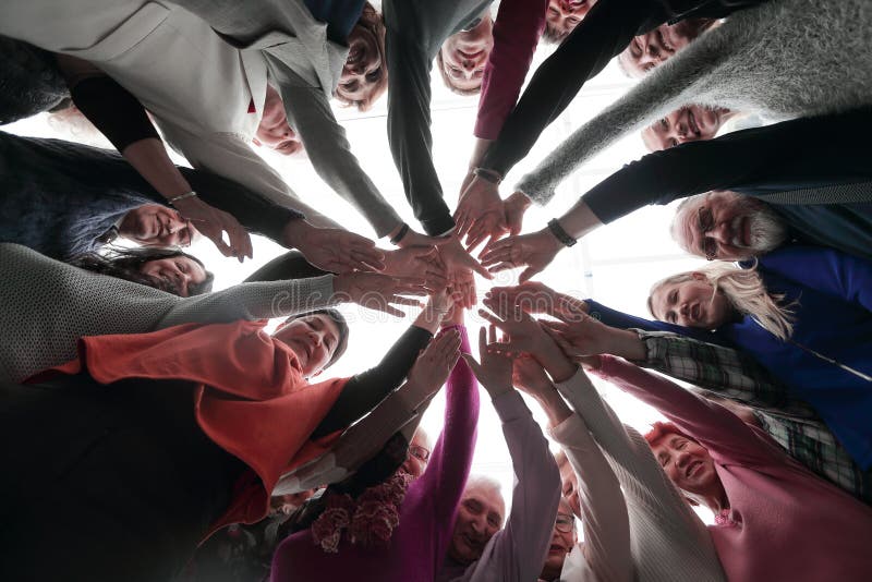 Creative Business Team Stacking Hands Together in Office Stock Photo ...