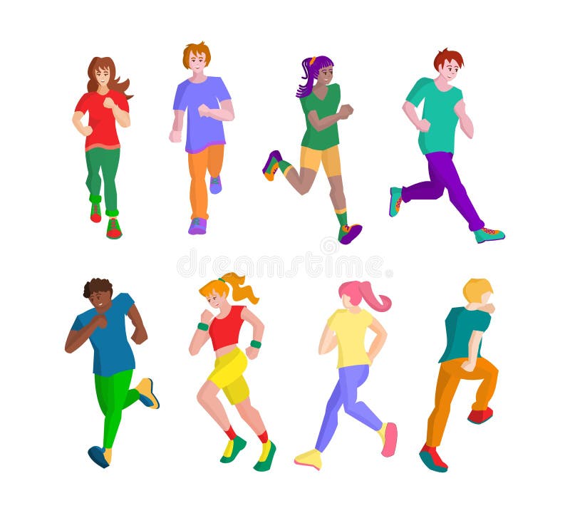 People Running Different Directions Stock Illustrations – 25 People ...