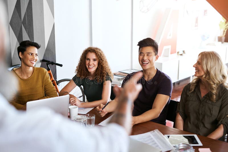 Happy People, Speaker or Hands of Man in Presentation for Teaching ...