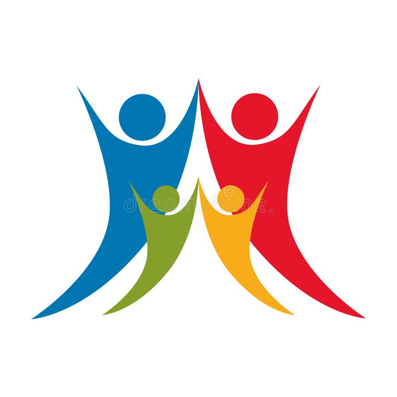 Happy people together icon stock illustration. Illustration of cartoon ...