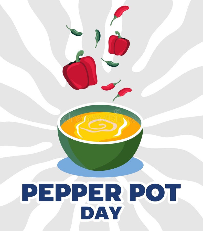 Happy Pepper Pot Day with Delicious Pepper Pot Stock Vector ...