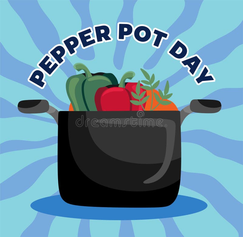 Happy Pepper Pot Day with Delicious Pepper Pot Stock Vector ...