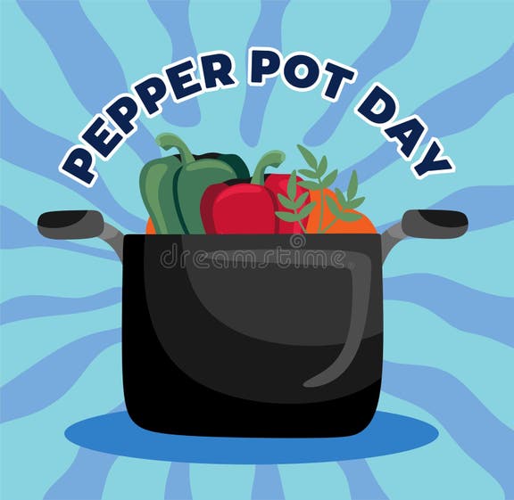 Happy Pepper Pot Day with Delicious Pepper Pot Stock Vector ...