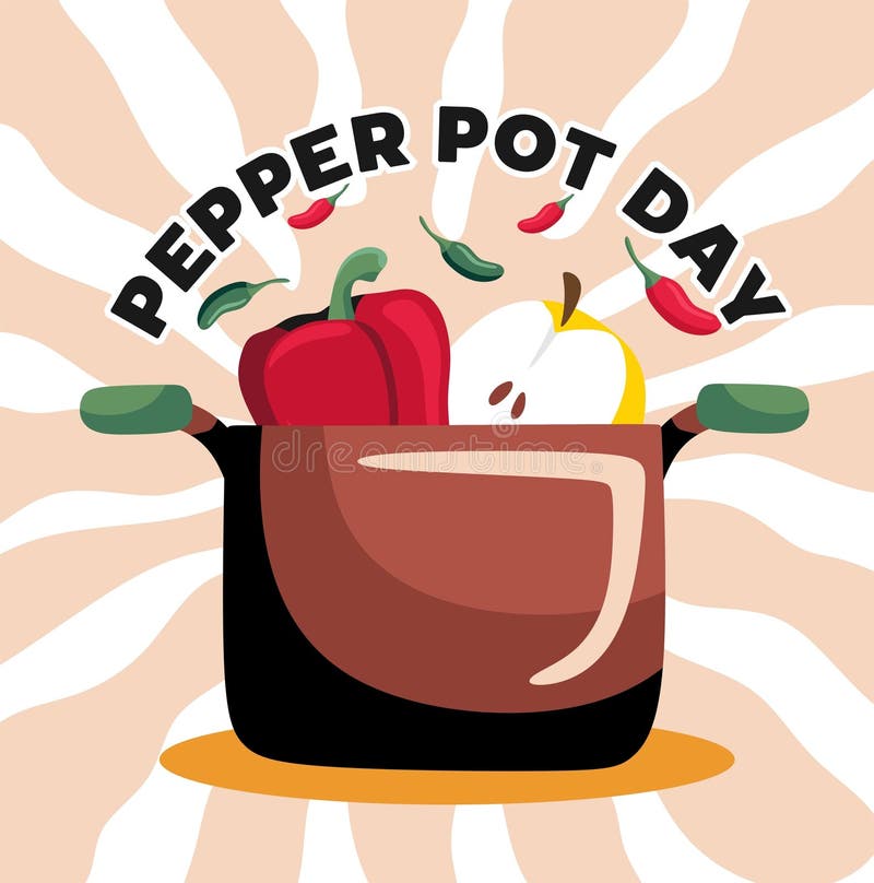 Happy Pepper Pot Day with Delicious Pepper Pot Stock Vector ...