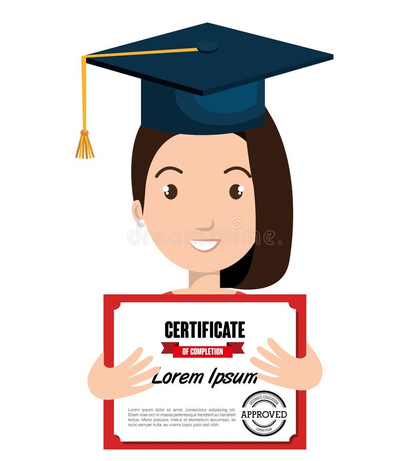 Happy Person Graduating Design Stock Illustration - Illustration of ...