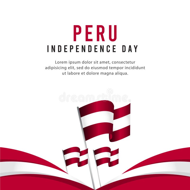 Happy Peru Independence Day Celebration Poster Vector Template Design ...