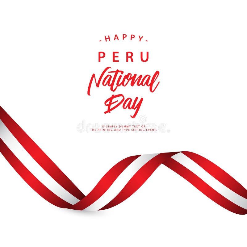 Happy Peru National Day Vector Illustration Stock Vector - Illustration ...